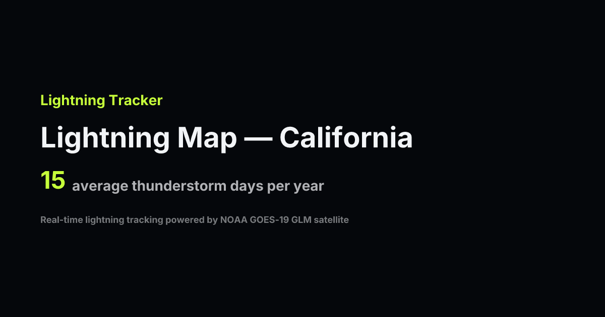 California Lightning Strike Map — Last 24 Hours