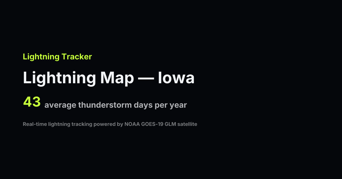 Iowa Lightning Strike Map — Last 24 Hours